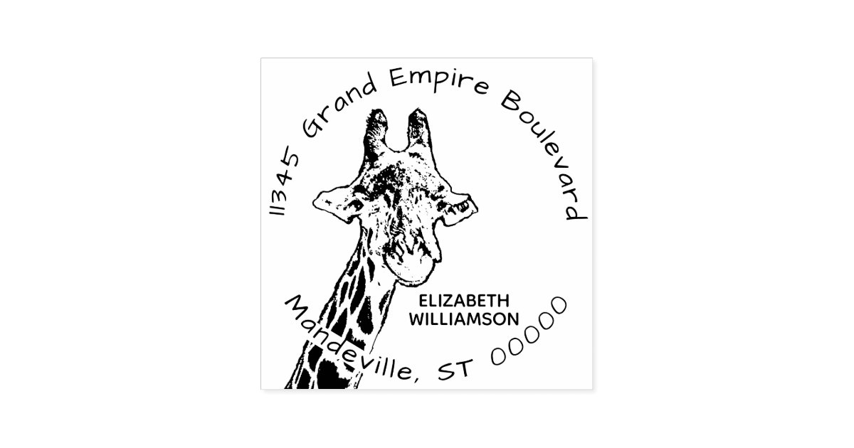 Cute Giraffe Wild African Animal Return Address Self-inking Stamp | Zazzle