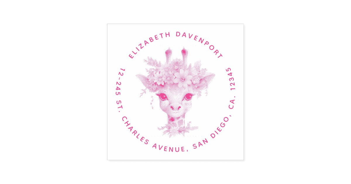 Cute Giraffe with Floral Crown Self-inking Stamp | Zazzle