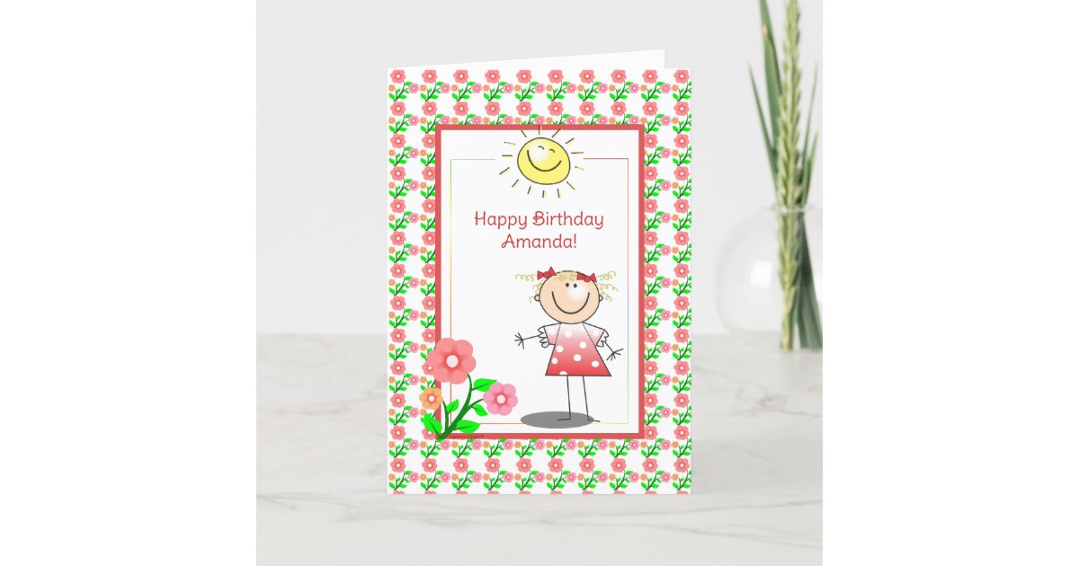 Cute Girl Birthday Card | Zazzle