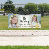 Cute Girl Birthday Party Any Age Photo Collage Banner | Zazzle
