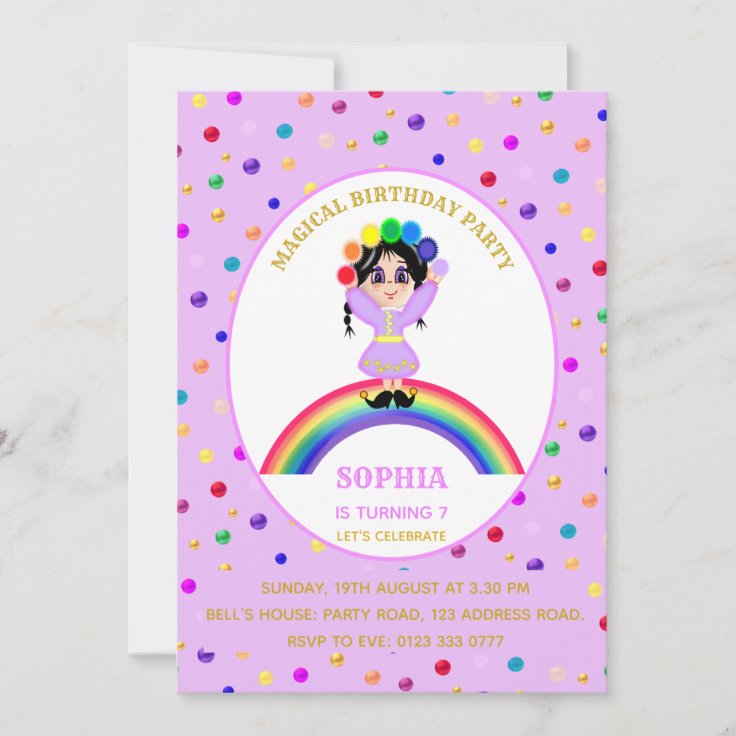 Cute Girl Birthday Party Invitation | Zazzle