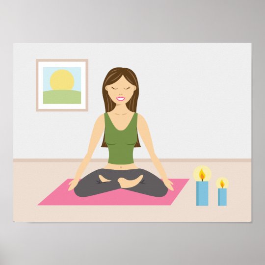 Cute Girl Doing Yoga In A Pretty Room Poster | Zazzle.com