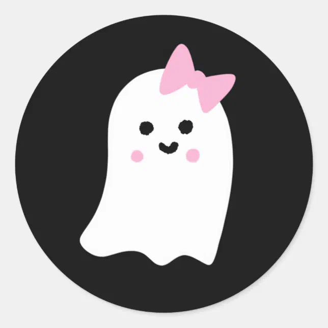 Cute Girl Ghost Classic Round Sticker | Zazzle