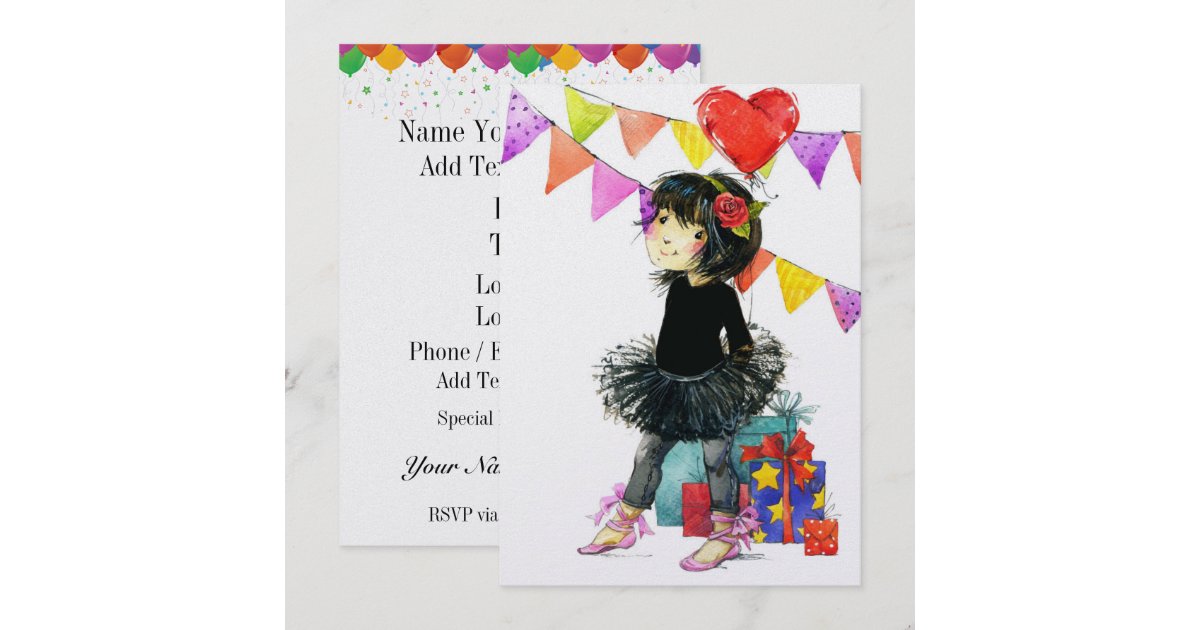 Cute Girl Invitations | Zazzle