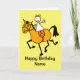 Cute Girl Pony Riding Birthday Card Zazzle