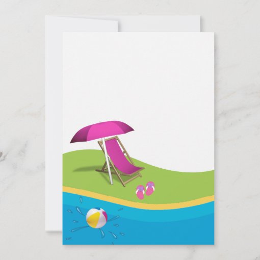 Cute Girl Pool Party Birthday Invitation | Zazzle