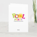Cute Girl Pool Party Birthday Thank You Card | Zazzle