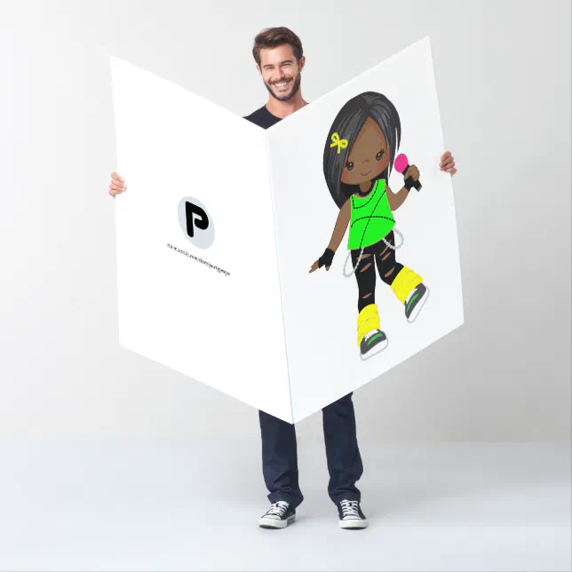 Cute Girl Rock Star Birthday Greeting Card | Zazzle