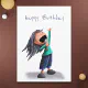 Cute Girl Singing Birthday Card | Zazzle