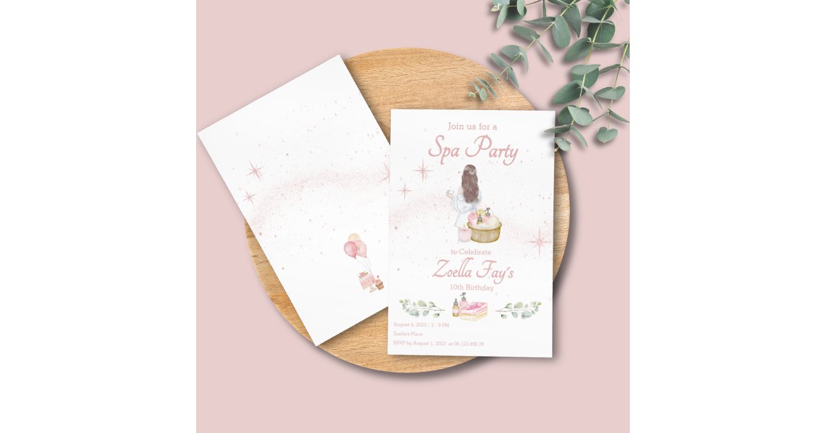 Cute Girl Spa Day Glam Birthday Party Invitation | Zazzle