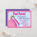 Cute Girls Pool Party Birthday Party Invitations | Zazzle