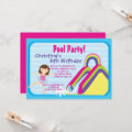 Cute Girls Pool Party Birthday Party Invitations | Zazzle