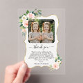 Cute Girls Twins Photo Confirmation Thank You Acrylic Invitations | Zazzle