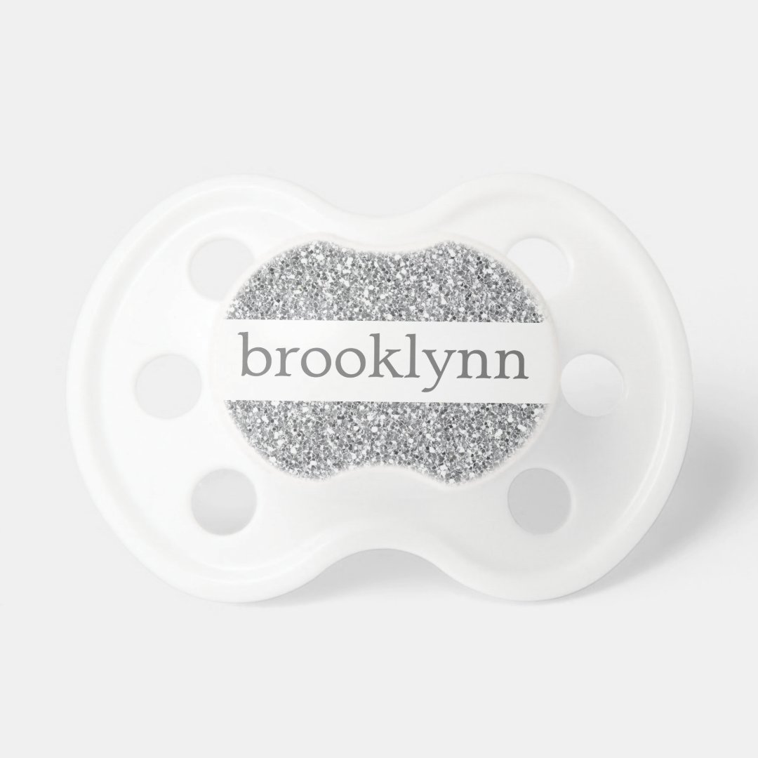 Cute Girly Bling Glitter Pattern Personalized Name Pacifier | Zazzle