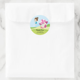 Cute girly fairy classic round sticker | Zazzle