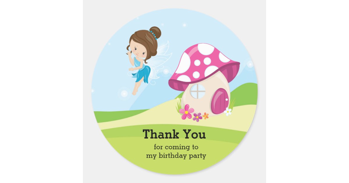 Cute girly fairy classic round sticker | Zazzle