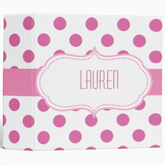 Cute Girly Giant polka Dot Pattern Binders | Zazzle.com