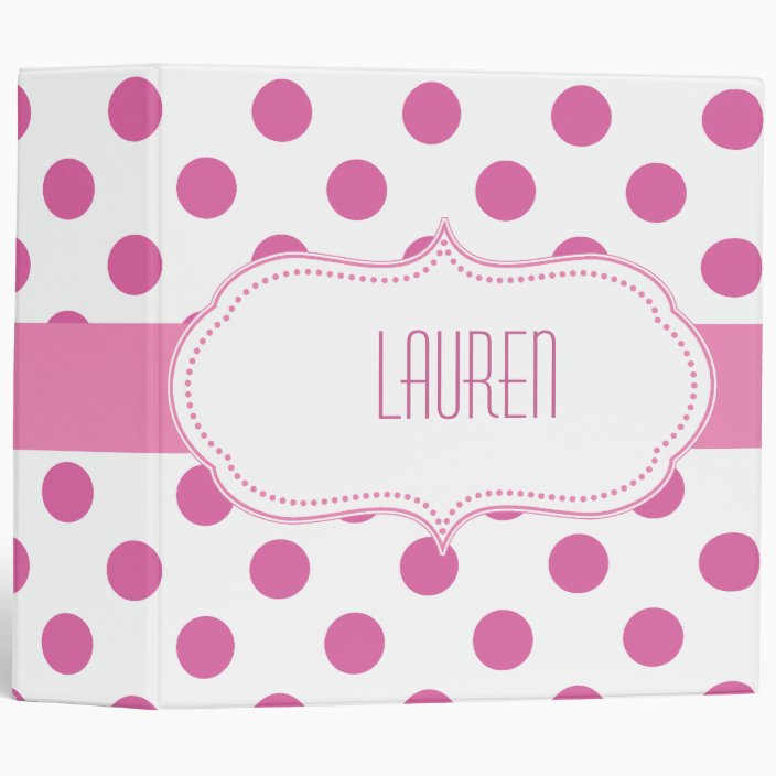 Cute Girly Giant polka Dot Pattern Binders | Zazzle.com