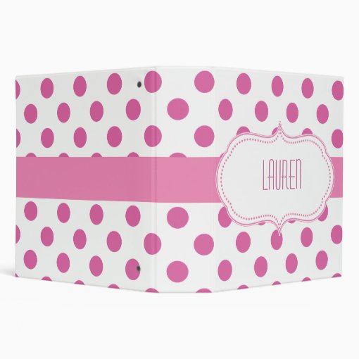 Cute Girly Giant polka Dot Pattern Binders | Zazzle