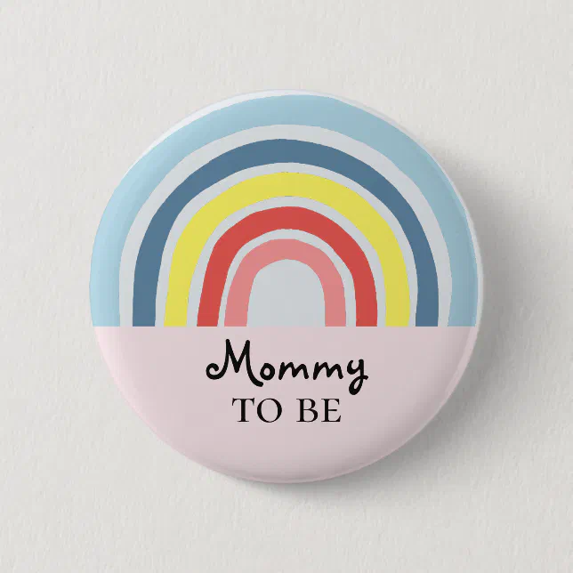 Cute Girly Modern Mommy To Be Baby Shower Button | Zazzle