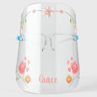 Cute Girly Monogram Flower Face Shield | Zazzle