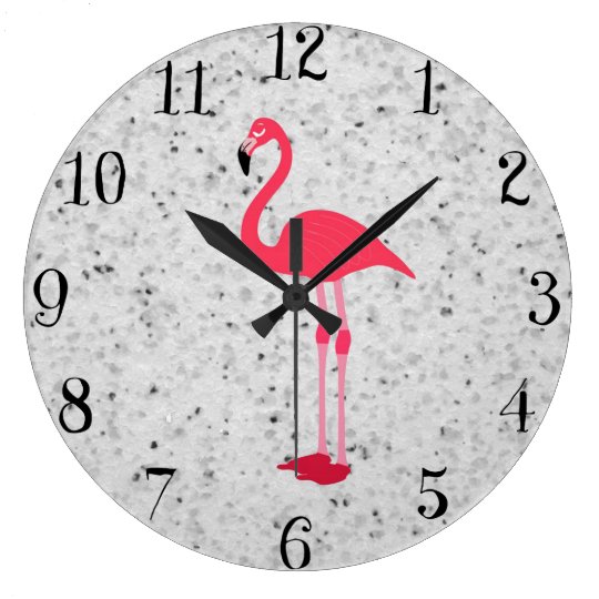 Cute Girly Pink Elegant Flamingo Large Clock | Zazzle.com