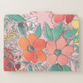 Cute girly pink floral hand drawn design file folder | Zazzle