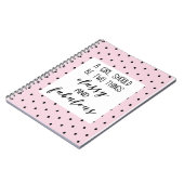 cute girly pink polka dots coco Chanel quote Notebook | Zazzle