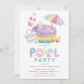 Cute Girly Pool Party Birthday Invitation | Zazzle
