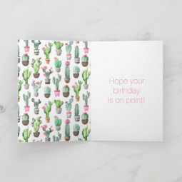 Cute Girly Succulent Cactus watercolor Birthday Card | Zazzle