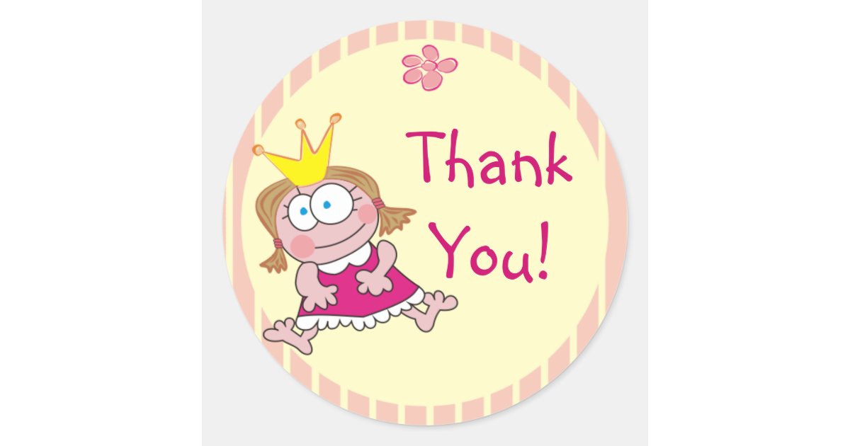 Cute Girly Thank You Stickers | Zazzle
