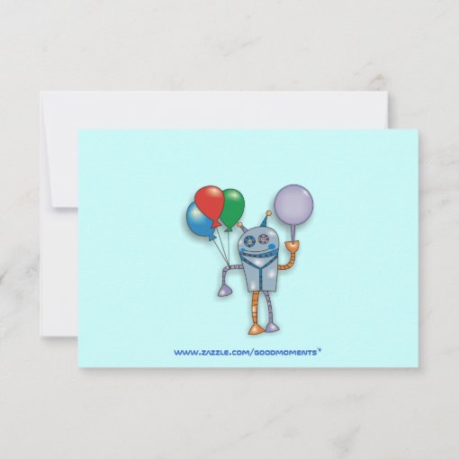 Cute Glossy Robot Personalized Thank You Cards | Zazzle