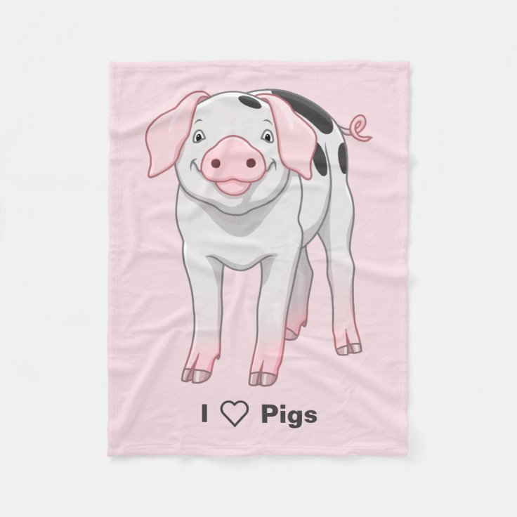 Cute Gloucestershire Old Spots Pig Fleece Blanket | Zazzle