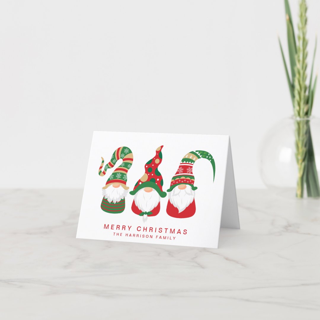 Cute Gnomes Merry Christmas Holiday Card | Zazzle