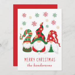 Cute Gnomes Merry Christmas Holiday Card | Zazzle