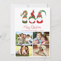 Cute Gnomes Merry Christmas Photo Holiday Card | Zazzle