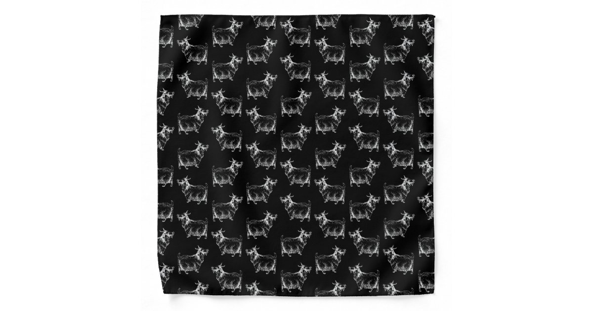 Cute Goat Pattern Design Vintage Farm Animal Art Bandana | Zazzle