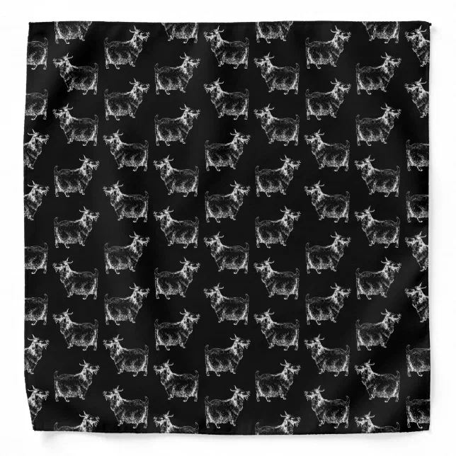 Cute Goat Pattern Design Vintage Farm Animal Art Bandana | Zazzle