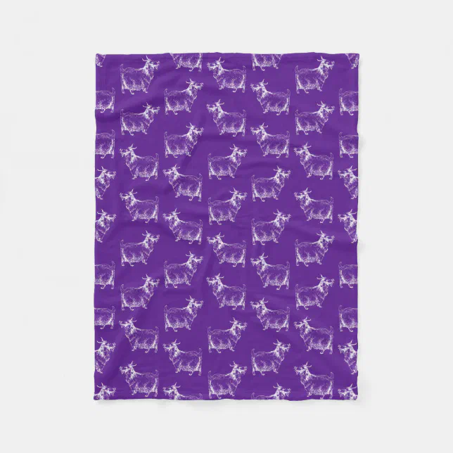 Cute Goat Pattern Design Vintage Farm Animal Art Fleece Blanket | Zazzle