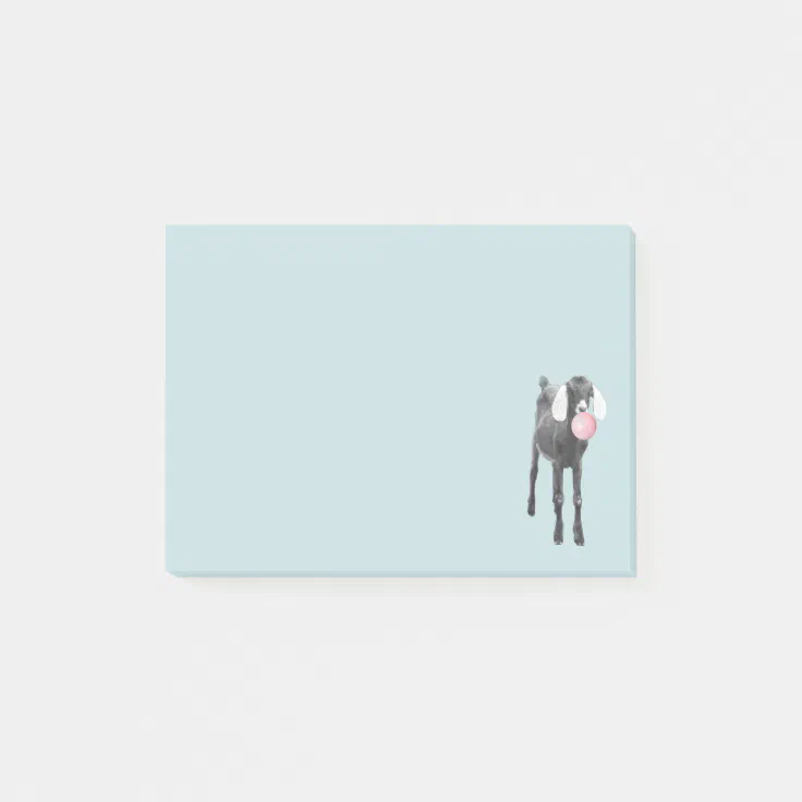 Cute Goat With Pink Bubble Gum Post-it Notes | Zazzle
