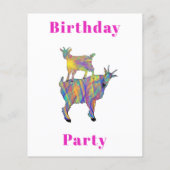 Cute Goats Girls 2nd Birthday Party pink Flyer | Zazzle