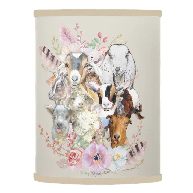 Cute GOATs | Watercolor Goat Portraits GetYerGoat™ Lamp Shade | Zazzle