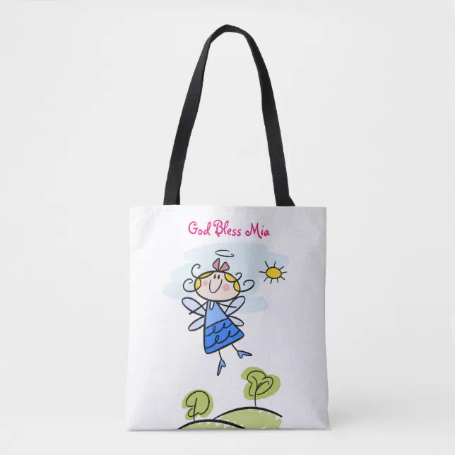 Cute Goddaughter Angel Personalized Tote Bag | Zazzle