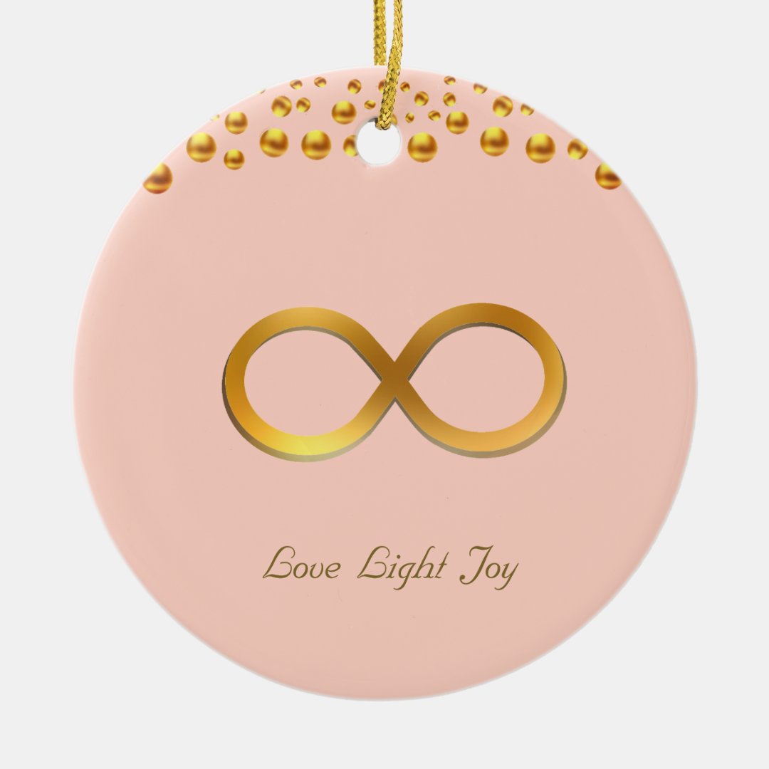 Cute Golden Infinity Symbol Ceramic Ornament | Zazzle