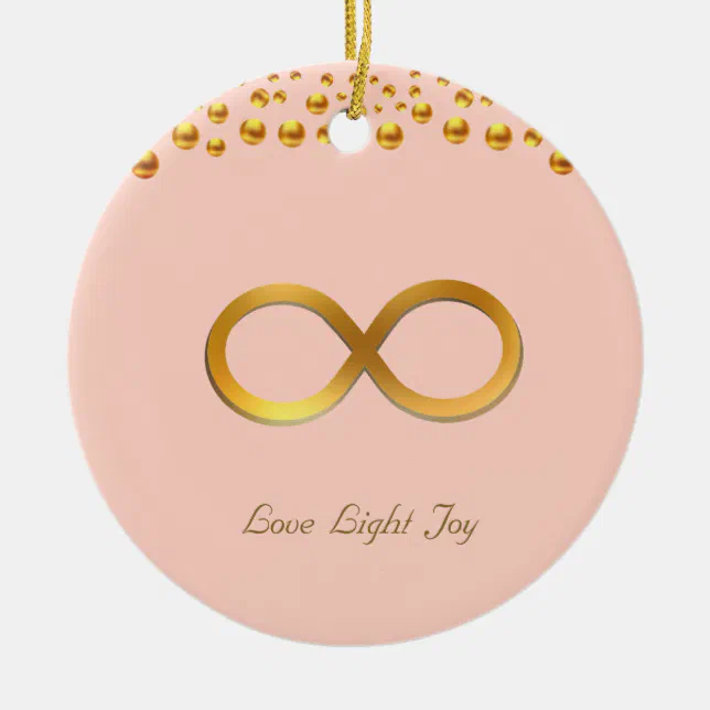 Cute Golden Infinity Symbol Ceramic Ornament | Zazzle