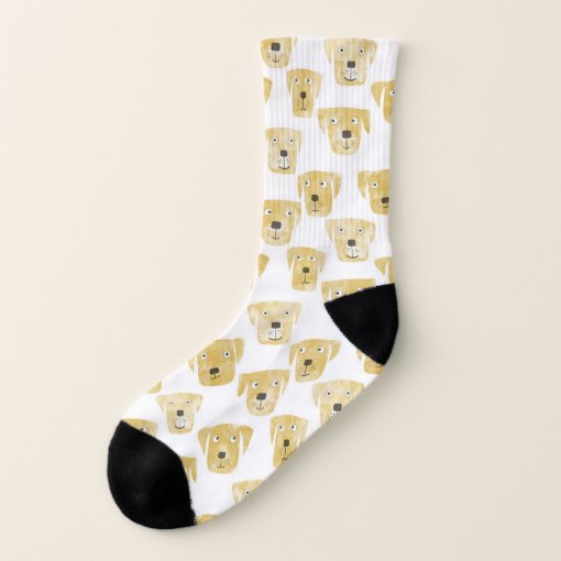 Cute Golden Labrador Retriever Dog Pattern Socks | Zazzle