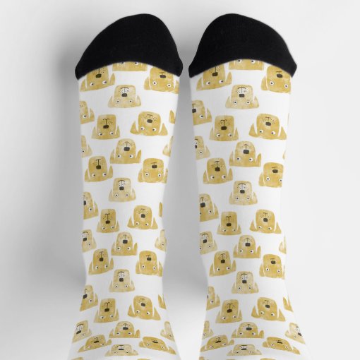 Cute Golden Labrador Retriever Dog Pattern Socks | Zazzle