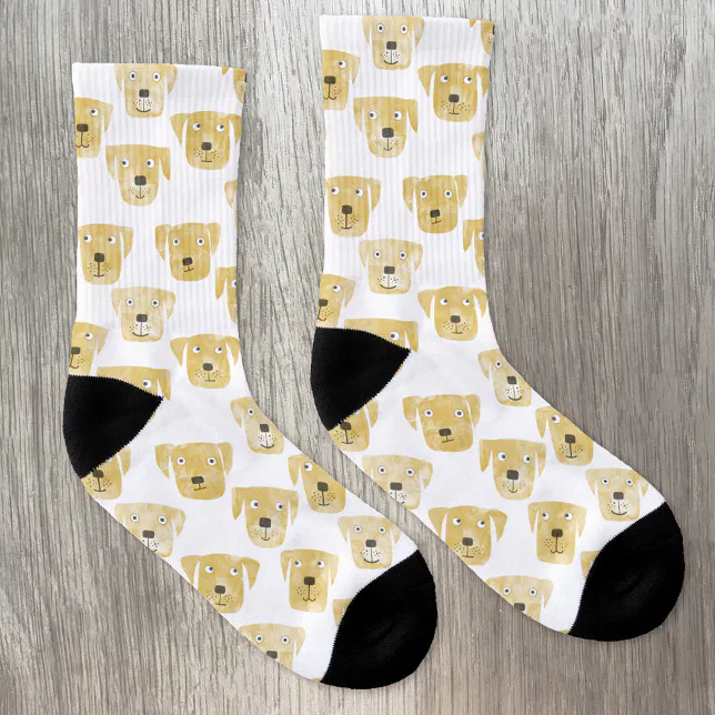 Cute Golden Labrador Retriever Dog Pattern Socks | Zazzle