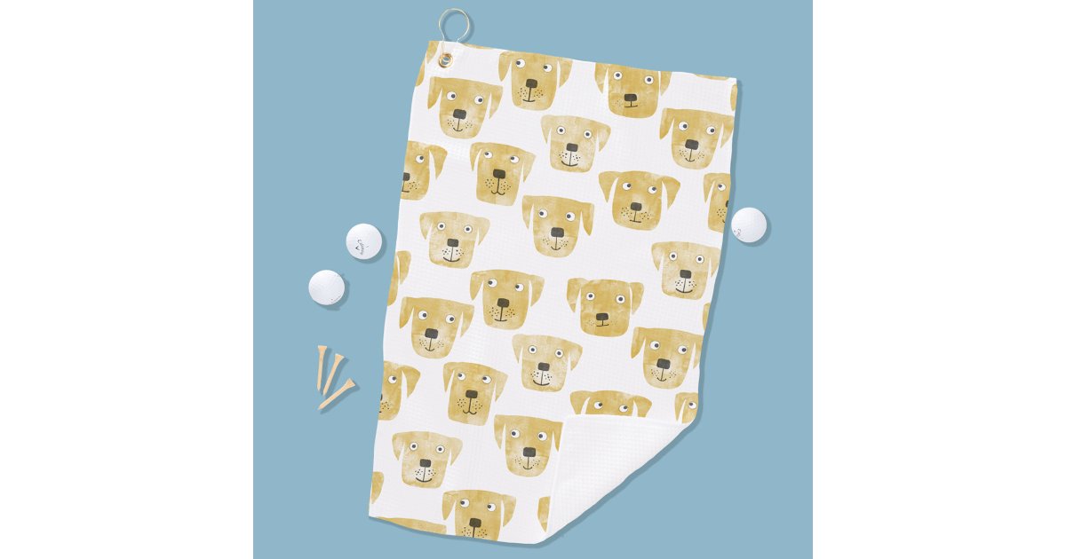 Cute Golden Labrador Retriever Dog Watercolor Golf Towel | Zazzle