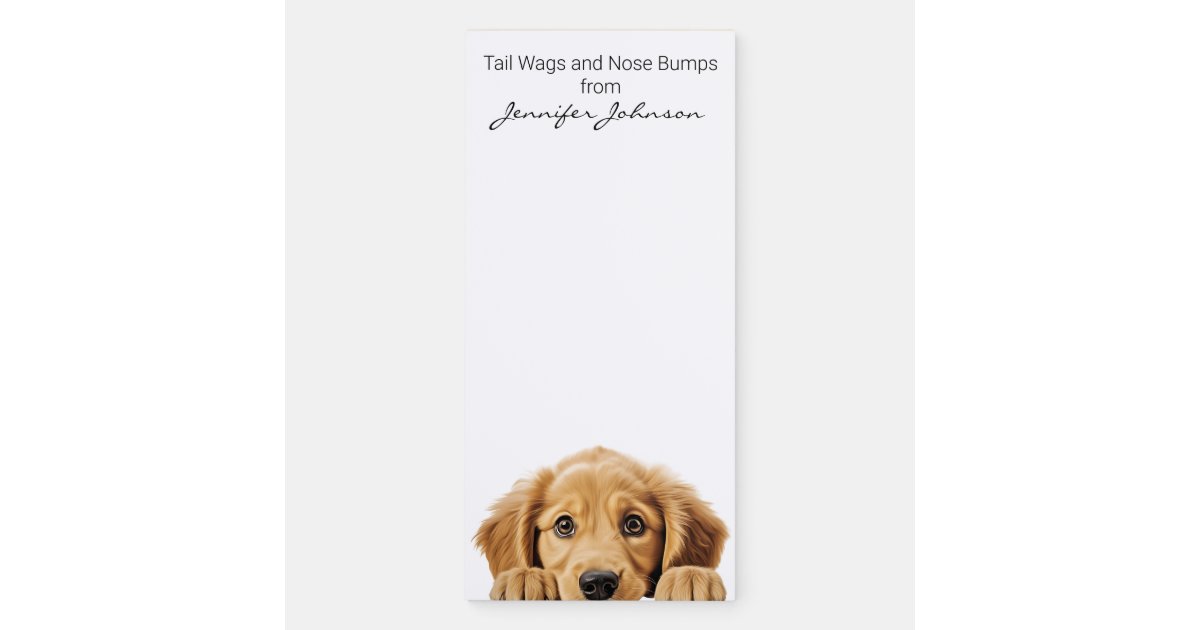 Cute Golden Retriever Magnetic Notepad | Zazzle